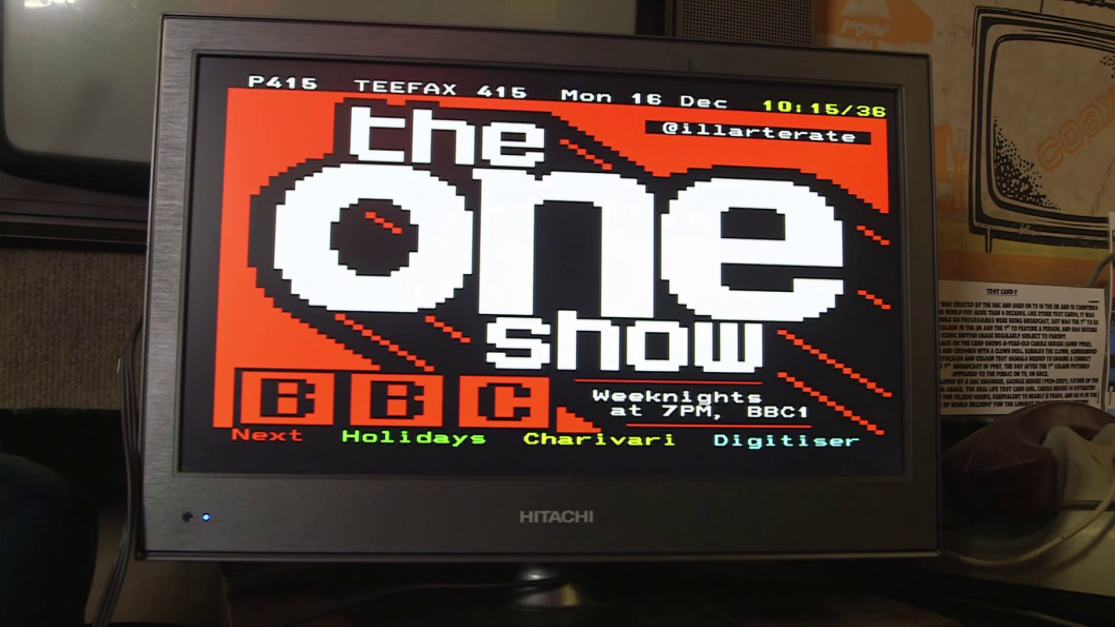 The New Ceefax: Teefax on BBC’s The One Show – Teletext Art