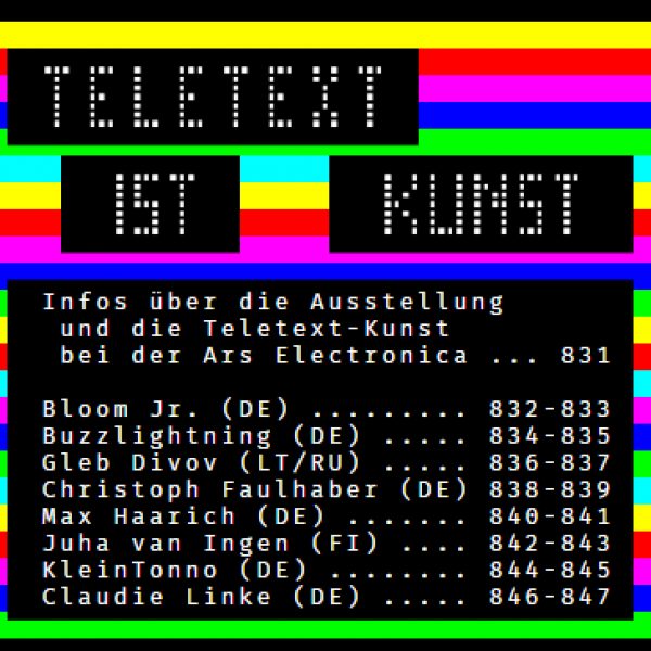 Teletext Art – TARL Teletext Art Research Lab UK